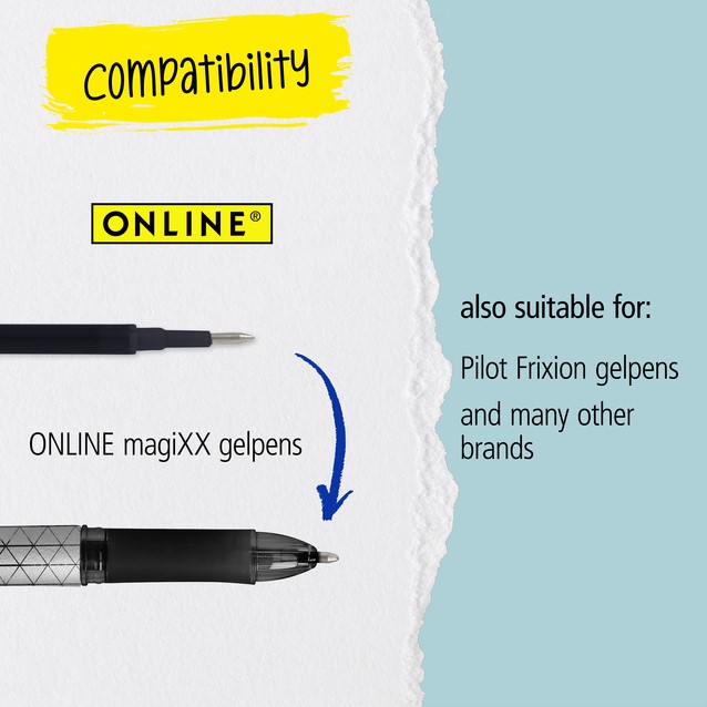 Gelschrijvervulling Online Magixx medium turquoise blister à 3 stuks ...