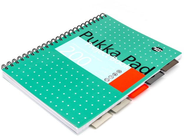 Projectboek Pukka Pad Metallic A4 lijn 5-tabs 200 pagina's 80gr groen ...