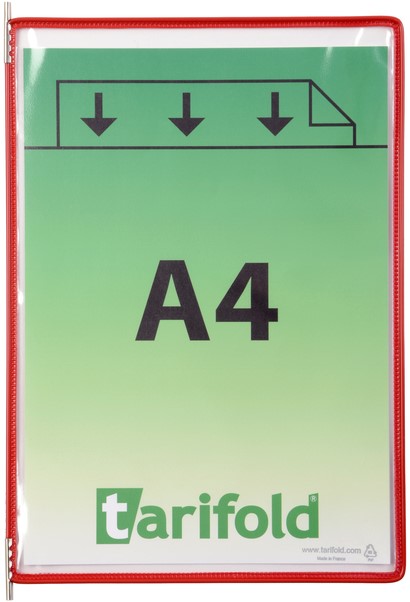 Zichtpaneel Tarifold A4 verticaal rood 10 stuks Kantoormateriaal.shop