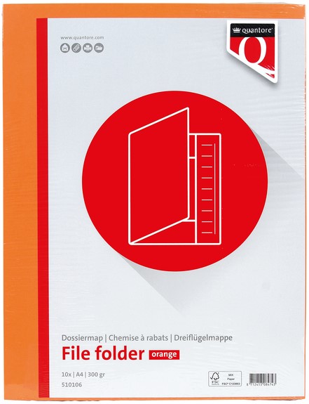 Dossiermap Quantore A4 300gr oranje Kantoormateriaal.shop