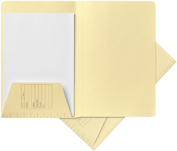 Dossiermap Quantore A4 1 klep 160gr lichtgeel Kantoormateriaal.shop